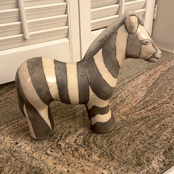 Accents | South African Raku Pottery Zebra Large Vintage Sculpture ...